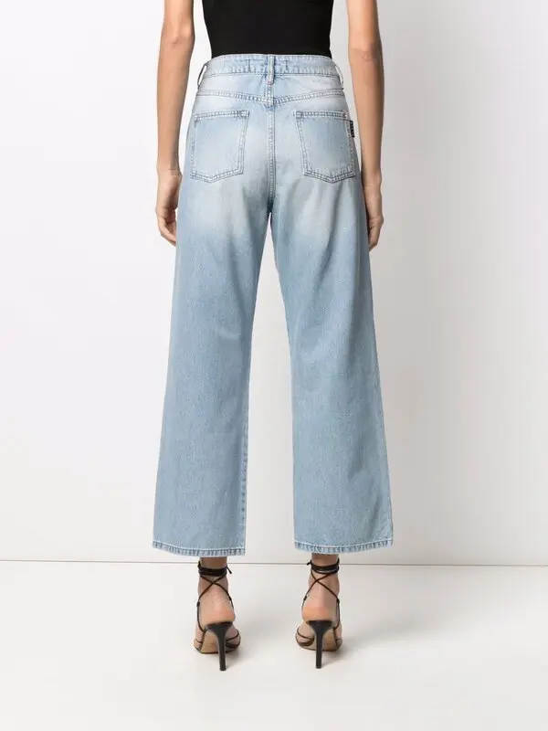 Philipp Plein Full Crystal Wide-leg Jeans