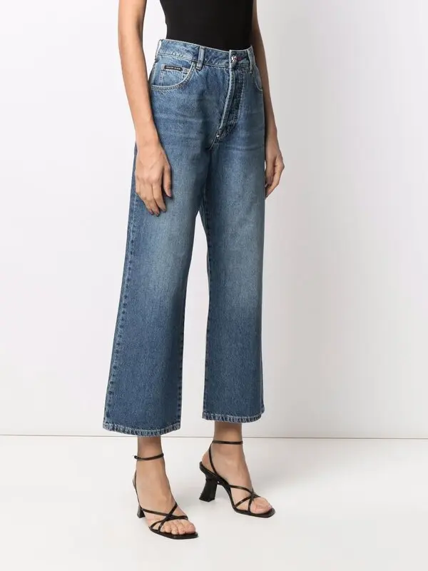 Philipp Plein Wide-leg Jeans - Blue