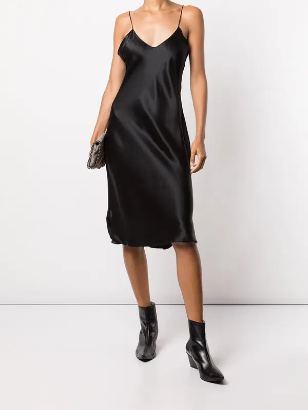 NILI LOTAN Silk Midi Slip Dress