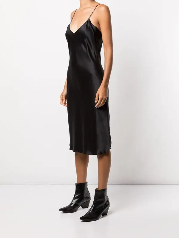 NILI LOTAN Silk Midi Slip Dress