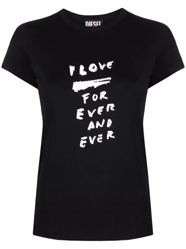 DIESEL® Love-print T-shirt - Black