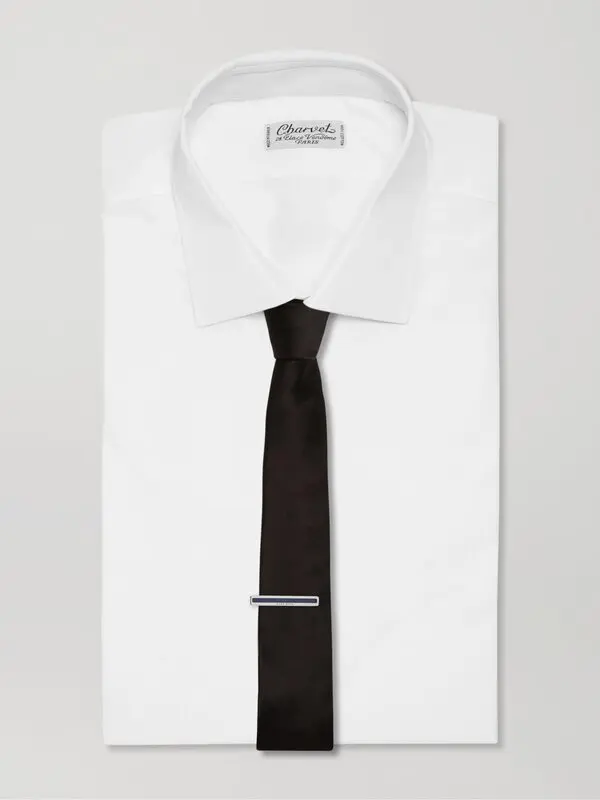Hugo Boss Logo-engraved -tone And Enamel Tie Clip