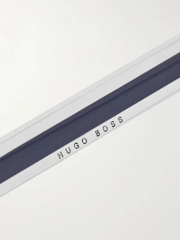 Hugo Boss Logo-engraved -tone And Enamel Tie Clip