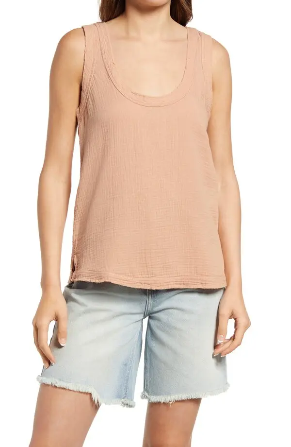 Faherty Brand Dream Cotton Gauze Tank - Maple Sugar