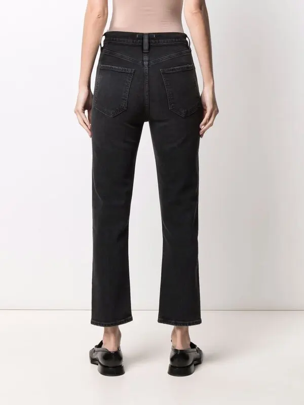 AGOLDE High-waisted Straight-leg Jeans - Black