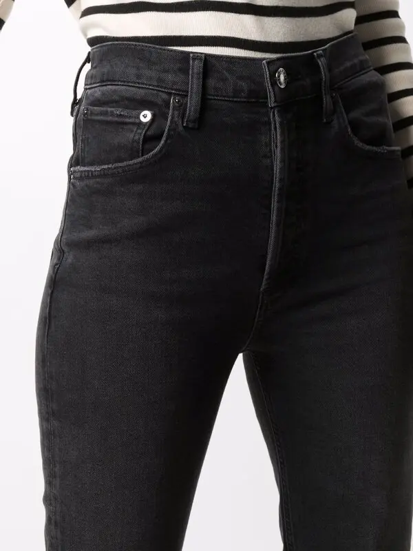 AGOLDE High-waisted Straight-leg Jeans - Black
