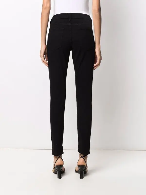 FRAME Le Garcon Mid-rise Skinny Jeans - Black