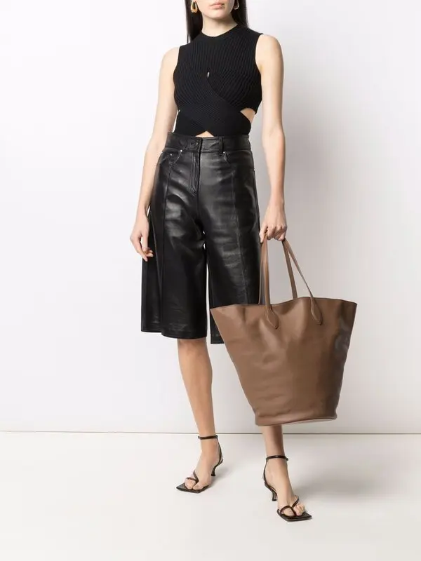 Khaite Osa Medium Leather Tote Bag - Brown | Editorialist
