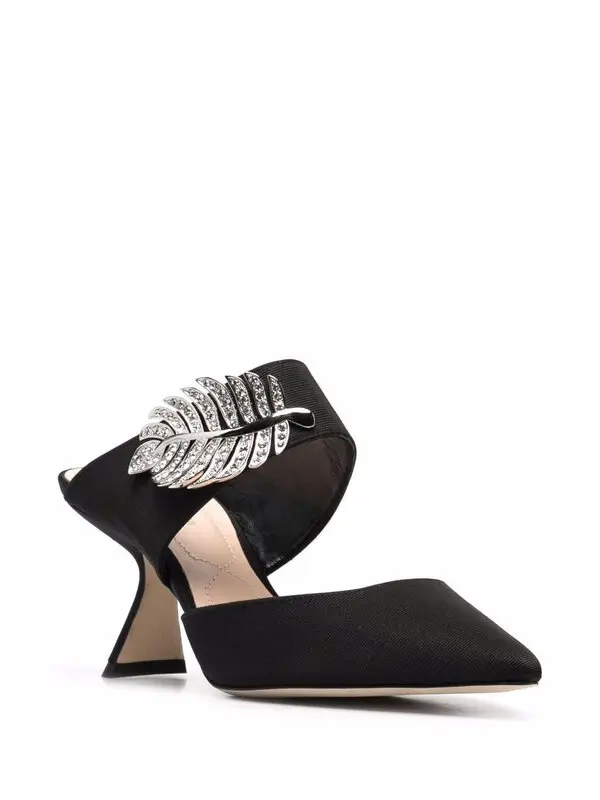 NICHOLAS KIRKWOOD Monstera 70mm Mules - Black
