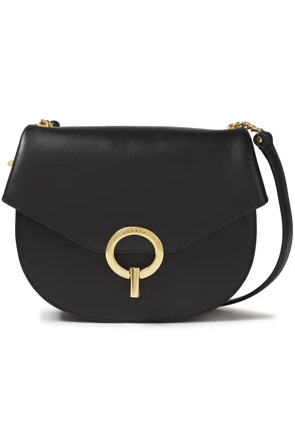 Sandro Pepita Leather Shoulder Bag
