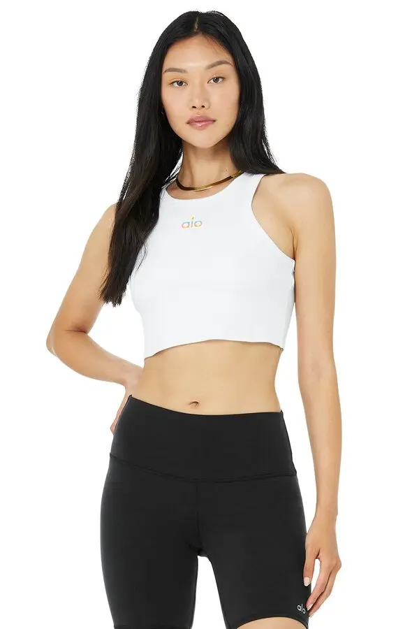 Alo Yoga Pride Aspire Tank Top - White | Editorialist
