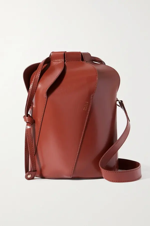 Chloé Tulip Small Paneled Leather Bucket Bag
