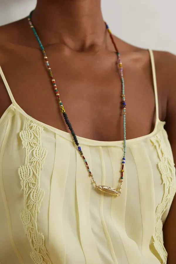 MARIE LICHTENBERG Candy Heart 14-karat Multi-stone And Enamel Necklace