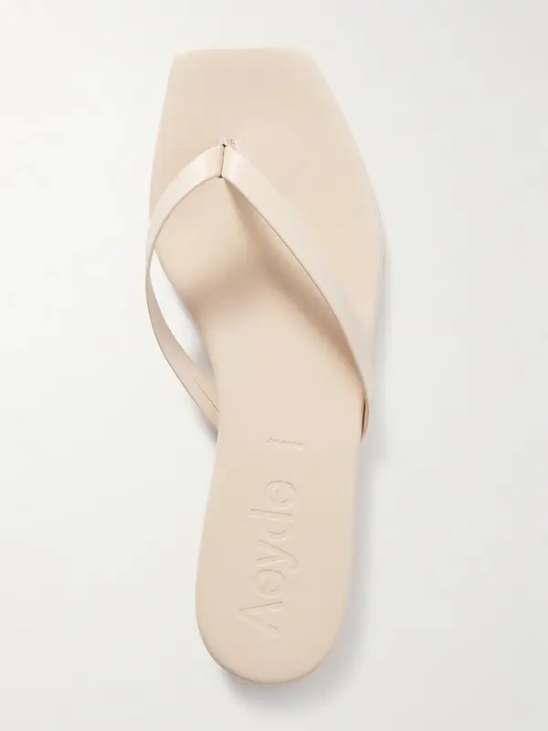 AeydĒ Renee Leather Flip Flops - Neutrals