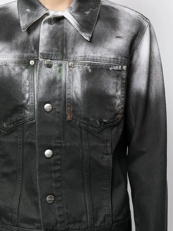 Namacheko Painted Cropped Denim Jacket In Black - 64% Off