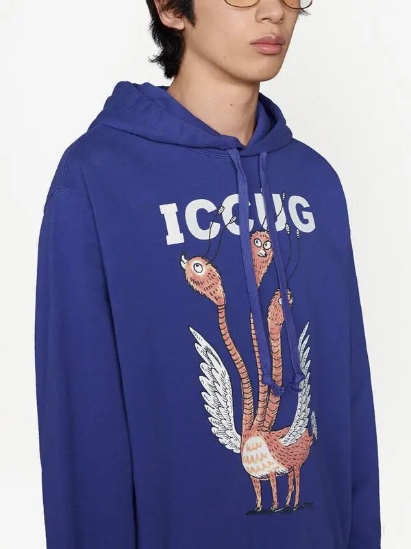 Gucci X Freya Hartas Iccug Print Hoodie - Blue | Editorialist
