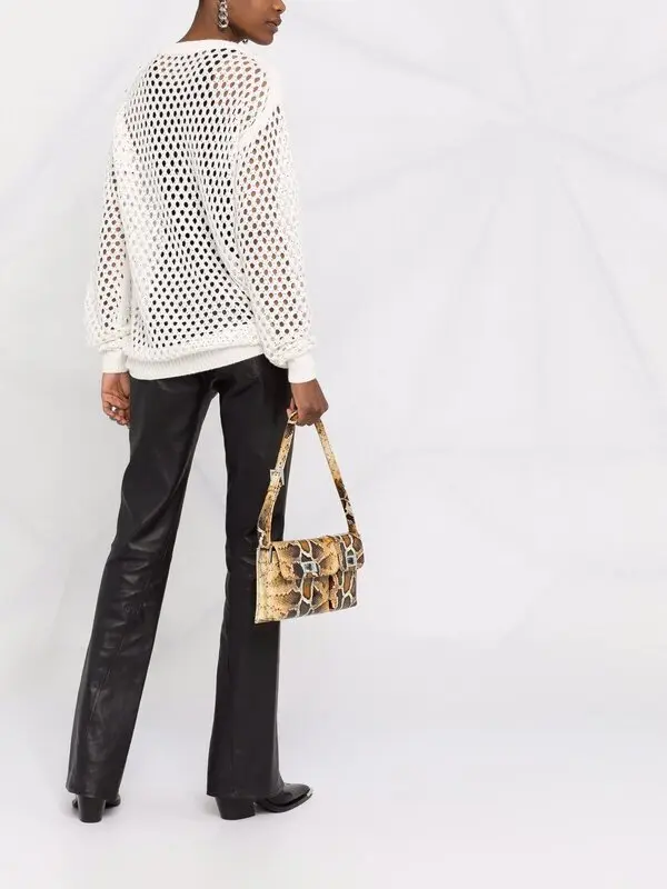 Philipp Plein Pointelle-knit Jumper - White