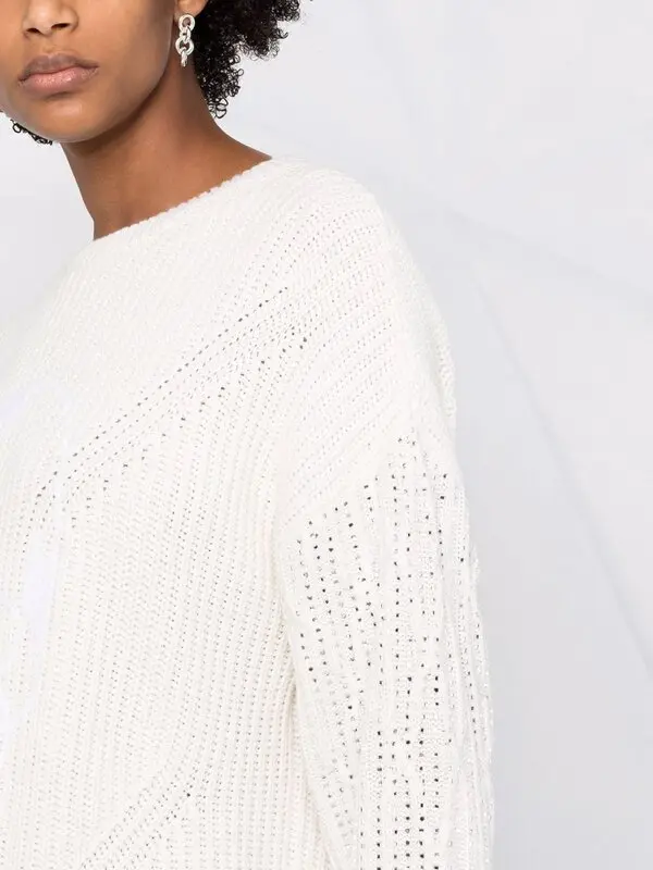 Philipp Plein Crystal-embellished Knitted Jumper - Neutrals