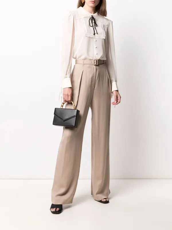 SELF-PORTRAIT Belted Wide-leg Trousers