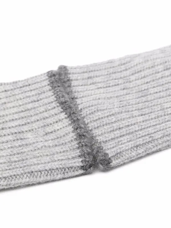 Brunello Cucinelli Knitted Cashmere Gloves - Grey