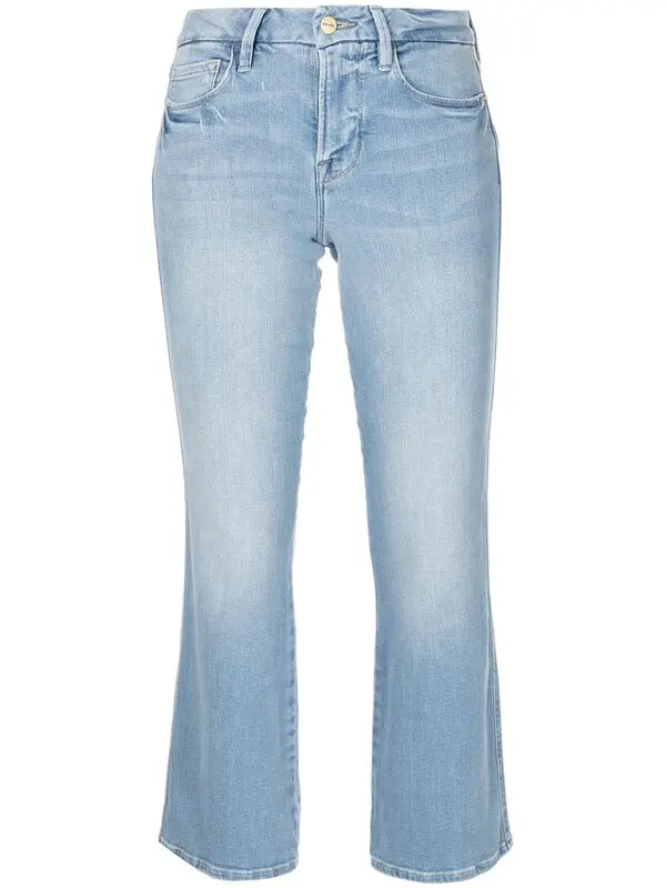 FRAME Mid-rise Cropped Straight Leg Jeans