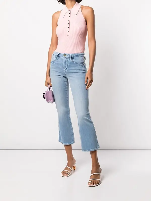 FRAME Mid-rise Cropped Straight Leg Jeans