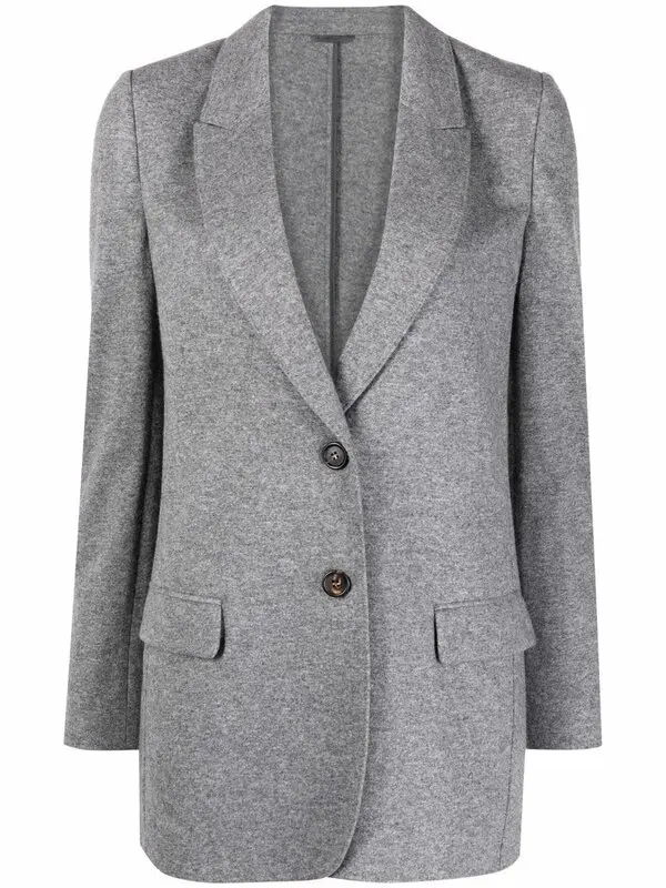 Brunello Cucinelli Single-breasted Cashmere Jacket - Grey