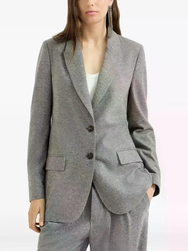Brunello Cucinelli Single-breasted Cashmere Jacket - Grey