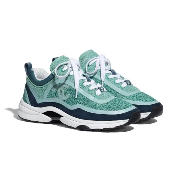 Chanel Green & Turquoise Sneakers