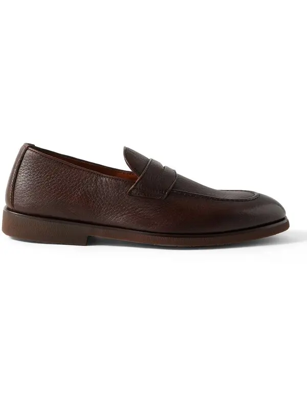 Brunello Cucinelli Full-grain Leather Penny Loafers