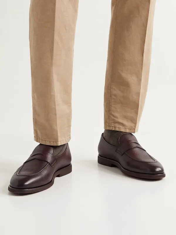 Brunello Cucinelli Full-grain Leather Penny Loafers