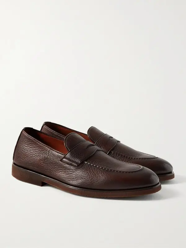 Brunello Cucinelli Full-grain Leather Penny Loafers