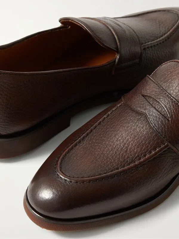 Brunello Cucinelli Full-grain Leather Penny Loafers