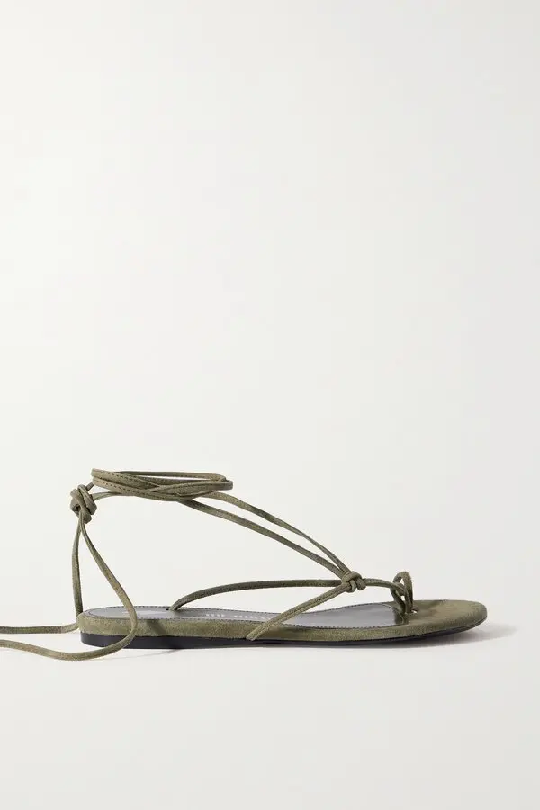 Attico Kika Suede Sandals - Green