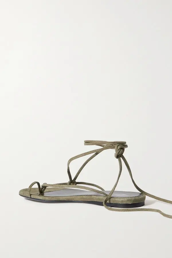 Attico Kika Suede Sandals - Green