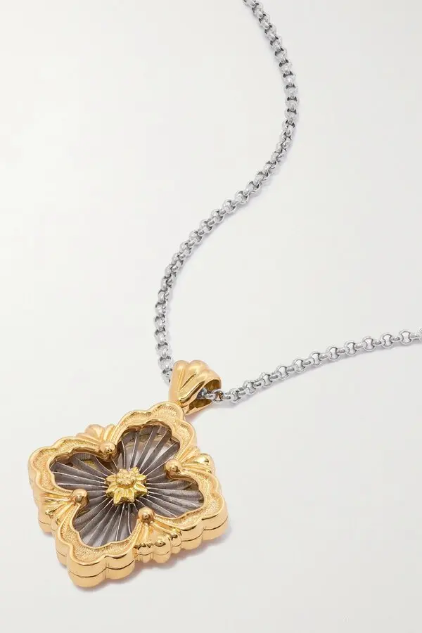 Buccellati Opera Tulle 18-karat Yellow And White Necklace