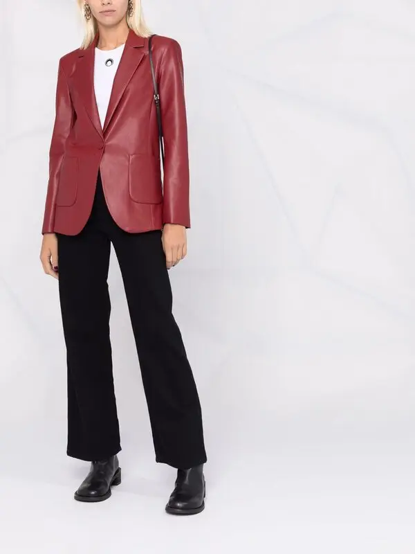 Patrizia Pepe Faux-leather Button-front Blazer