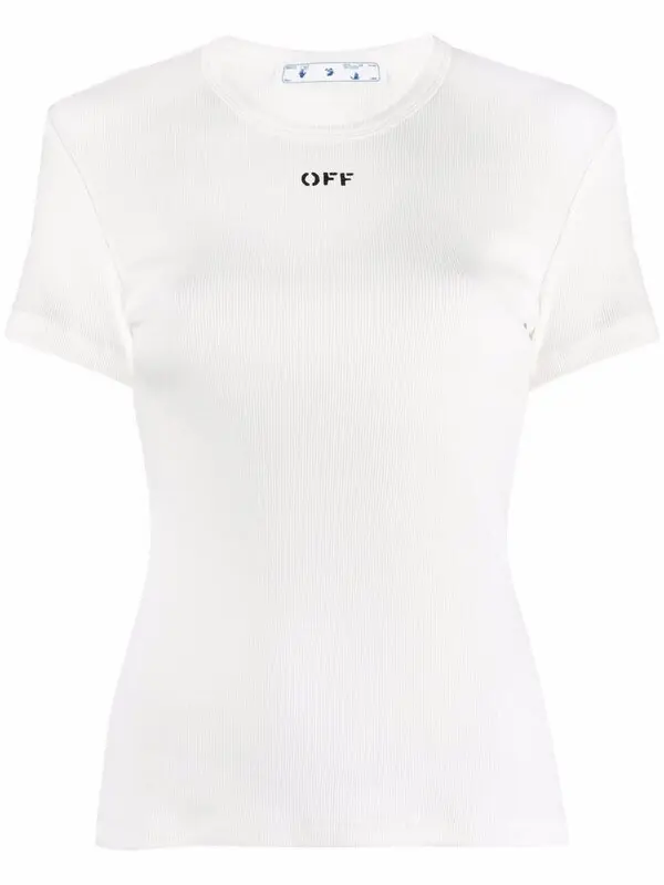 Off-White Ribbed Logo-print T-shirt - White