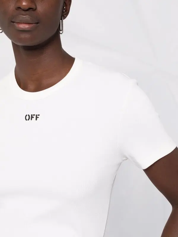 Off-White Ribbed Logo-print T-shirt