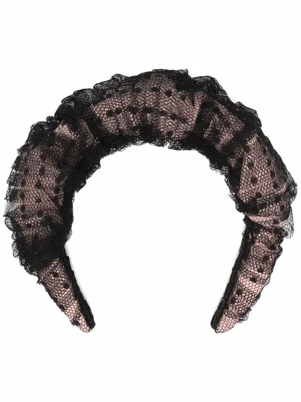 Red Valentino Polka Dot Tulle Hairband - Black