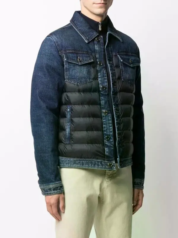 MOORER Mondor-104s Padded Denim Jacket - Blue