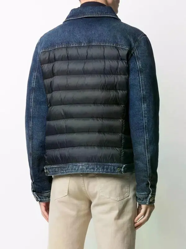 MOORER Mondor-104s Padded Denim Jacket - Blue