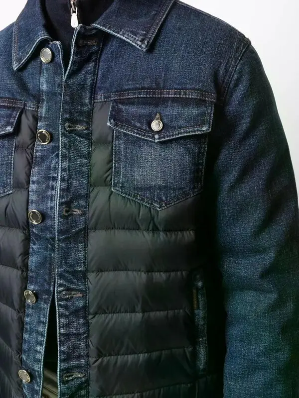 MOORER Mondor-104s Padded Denim Jacket - Blue
