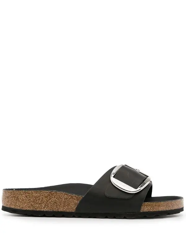 BIRKENSTOCK Madrid Big-buckle Leather Sandals - Black