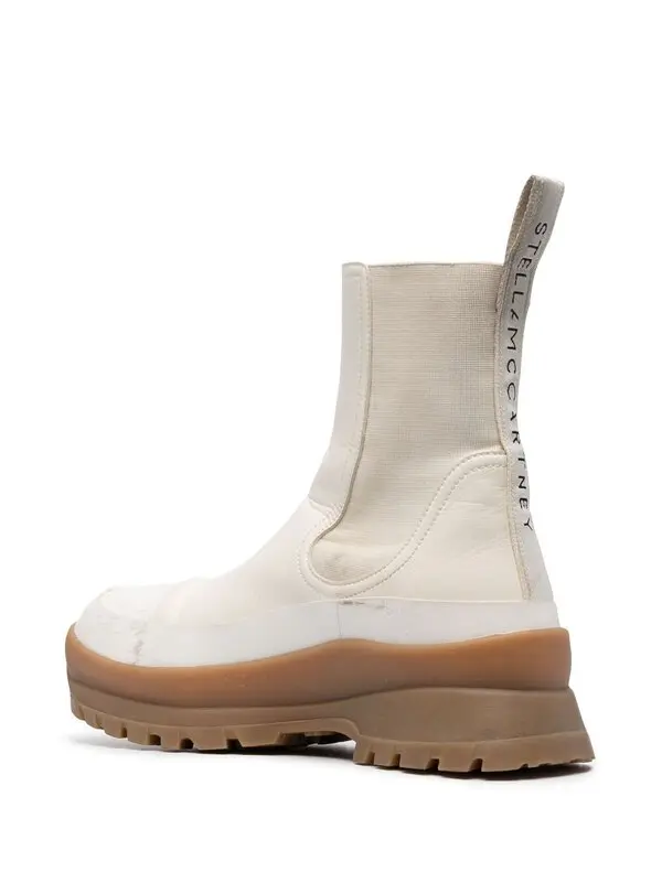 Stella McCartney Trace Logo-print Boots - Neutrals