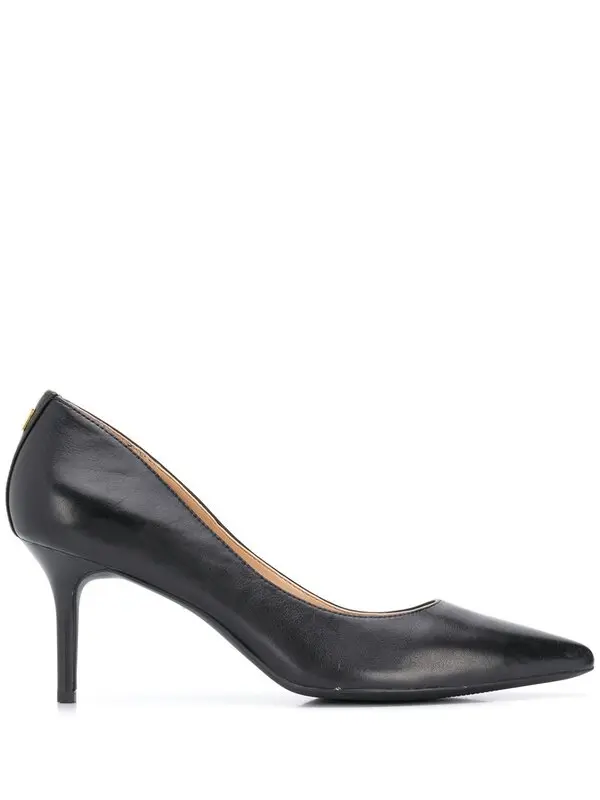 Ralph Lauren 70mm Signature Leather Look Pumps - Black