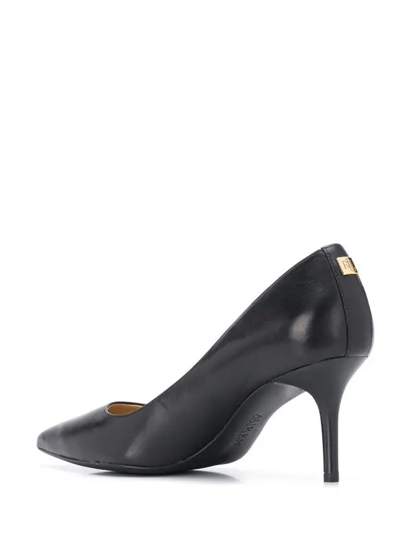 Ralph Lauren 70mm Signature Leather Look Pumps - Black