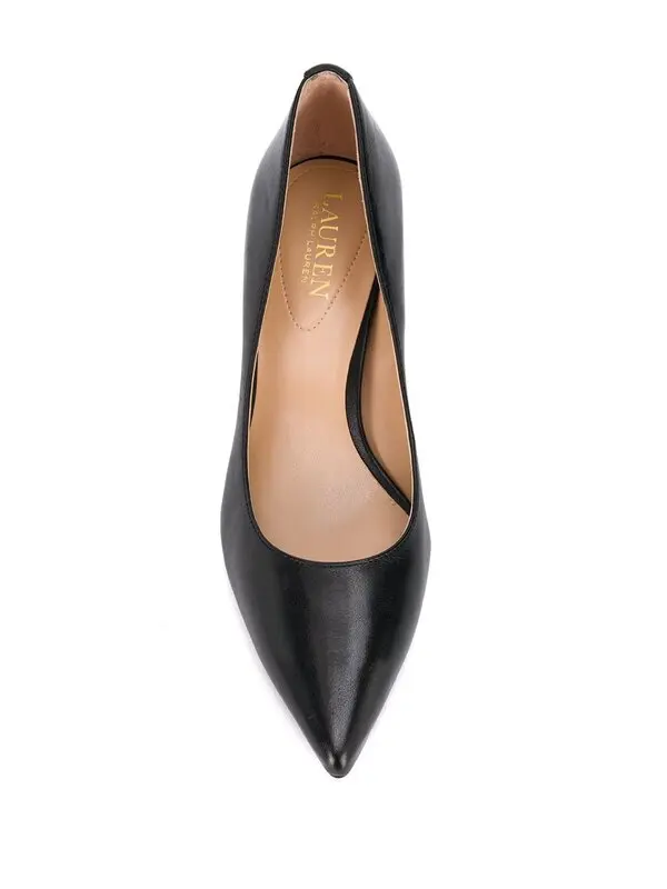 Ralph Lauren 70mm Signature Leather Look Pumps - Black