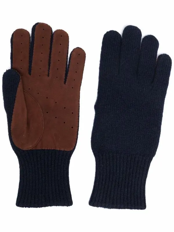 Brunello Cucinelli Perforated Gloves - Blue