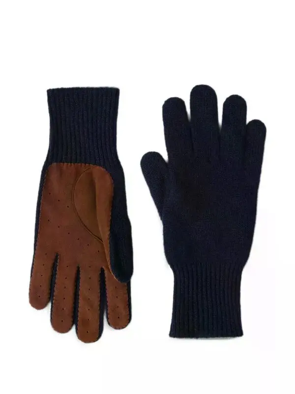 Brunello Cucinelli Perforated Gloves - Blue